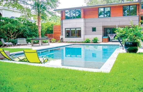 Swimming Pool “Decks” Using Grass Lawns—in Photos