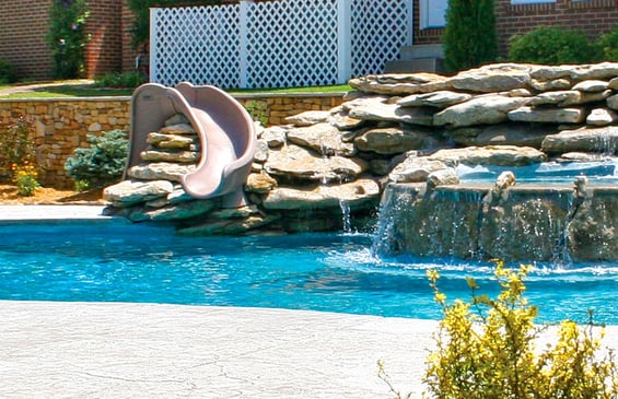 Rock Waterfall Swimming Pool Slides—Detailed Guide & Photos