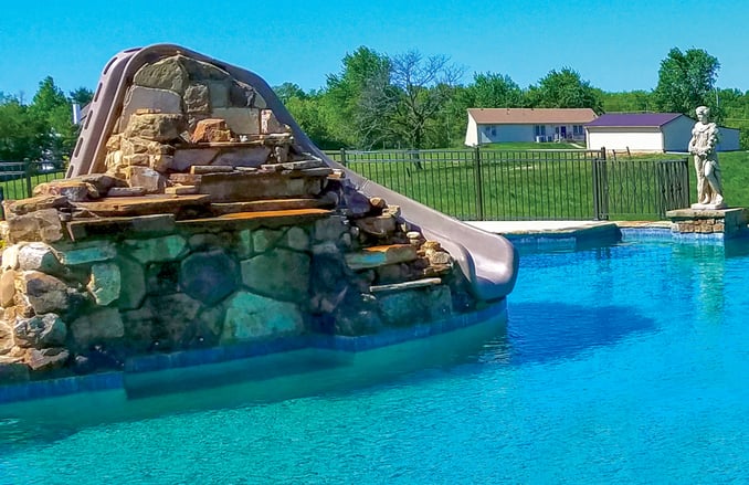 Rock Waterfall Swimming Pool Slides—Detailed Guide & Photos