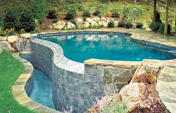 What is a reverse infinity-edge swimming pool?
