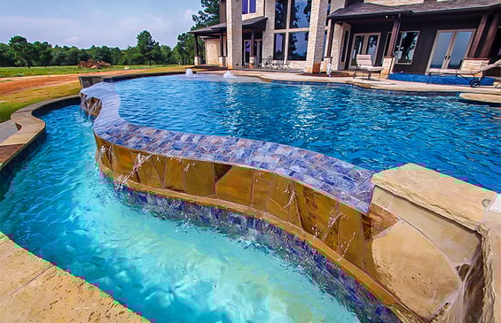 What is a reverse infinity-edge swimming pool?