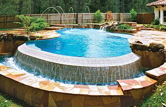 What is a reverse infinity-edge swimming pool?