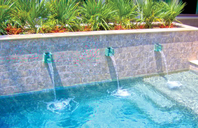 Pool Scupper / Spout Water Features with Stunning Examples
