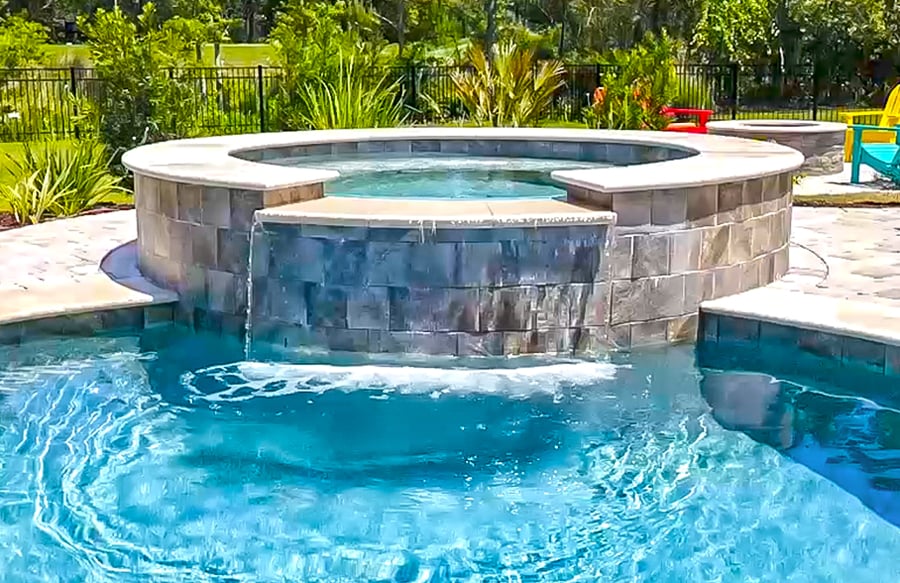 What is a rim flow spa on a custom swimming pool? (with design photos)
