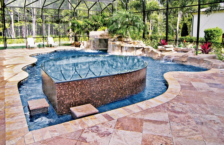 What is a rim flow spa on a custom swimming pool? (with design photos)