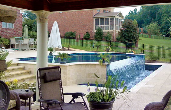 What is a reverse infinity-edge swimming pool?