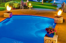 Swimming Pool Fire Features: 15 Hot Examples in Photos