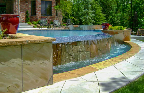 What is a reverse infinity-edge swimming pool?